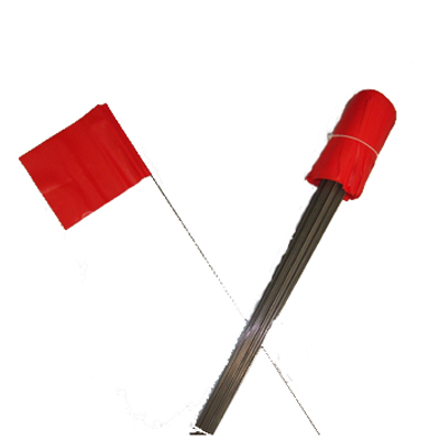 MJAbbott Direct - Red marker flags. 4'' x 5'' with 21'' wire staff ...
