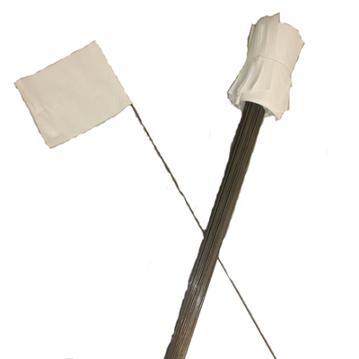 MJAbbott Direct - White marker flags. 4'' x 5'' with 21'' wire staff ...